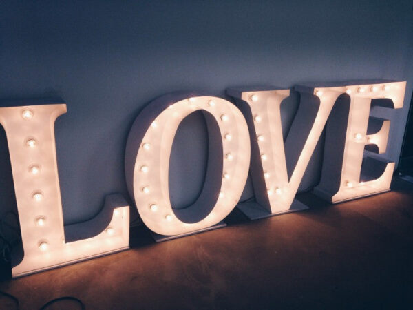 LOVE Marquee Sign - Bucket Full of Roses
